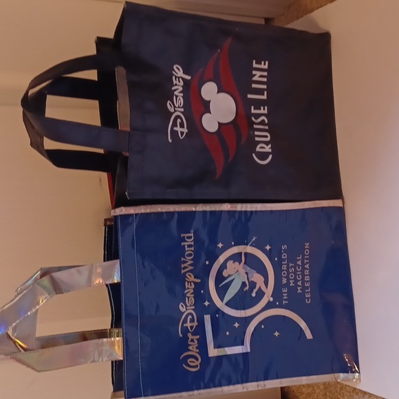 Disney | Bags | 2 Disney Shopping Tote Reusable Bags Disney Cruise Line ...
